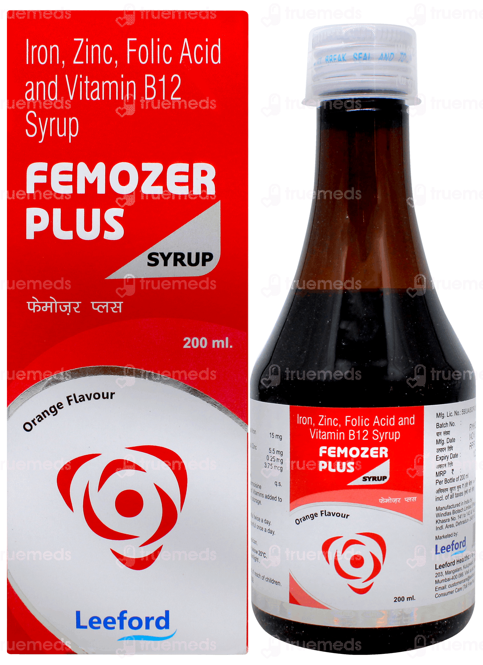 Femozer Plus Orange Flavour Syrup 200ml - Uses, Side Effects, Dosage ...