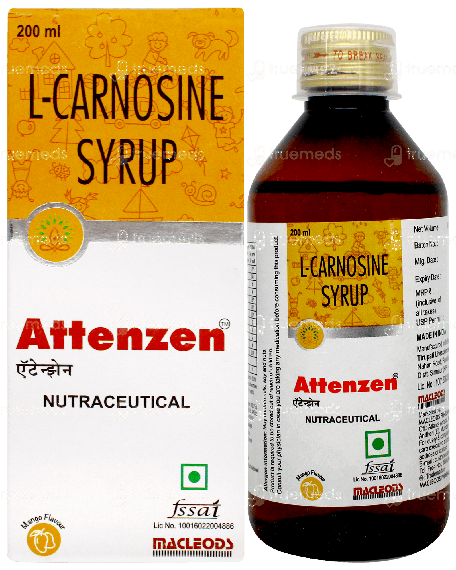 Attenzen Syrup 200ml - Uses, Side Effects, Dosage, Price | Truemeds