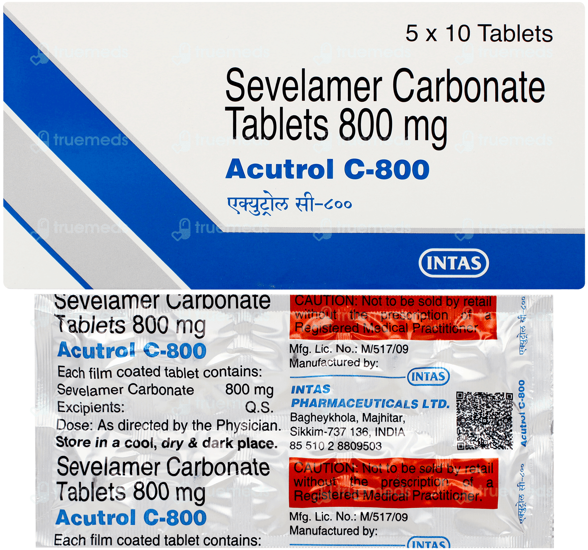 Acutrol C 800 Mg Tablet 10 - Uses, Side Effects, Dosage, Price | Truemeds