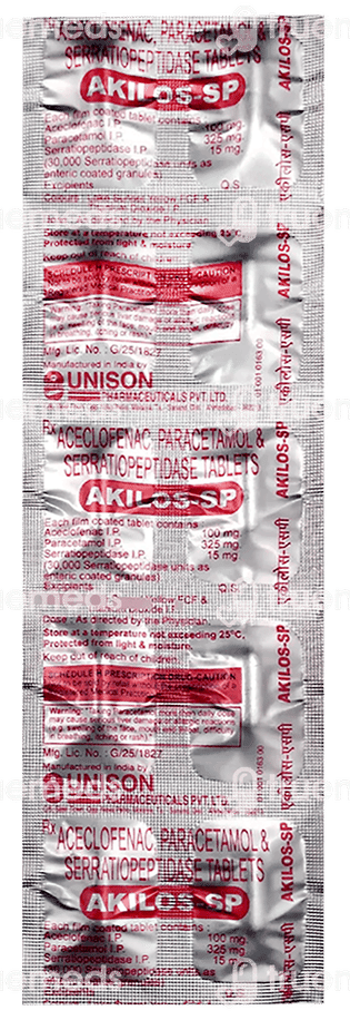 Akilos Sp 10032515 Mg Tablet 10 - Uses, Side Effects, Dosage, Price ...