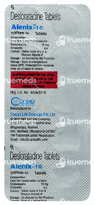 Alenix 10 MG | Order Alenix 10 MG Tablet Online at Truemeds