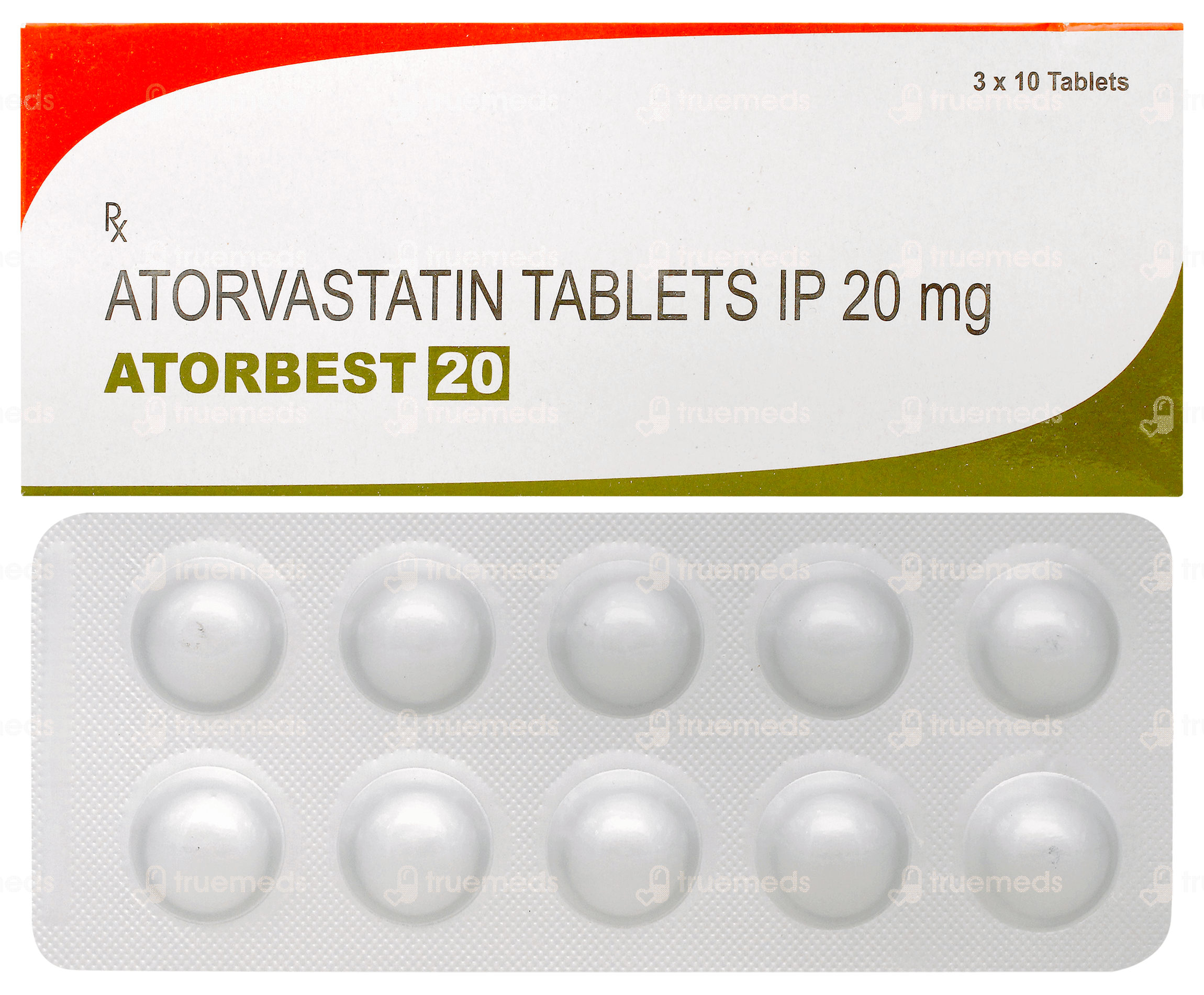 Atorbest 20 Mg Tablet 10 - Uses, Side Effects, Dosage, Price | Truemeds