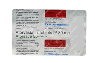Atorsave 80 Tablet 15: Uses, Side Effects, Price & Substitutes