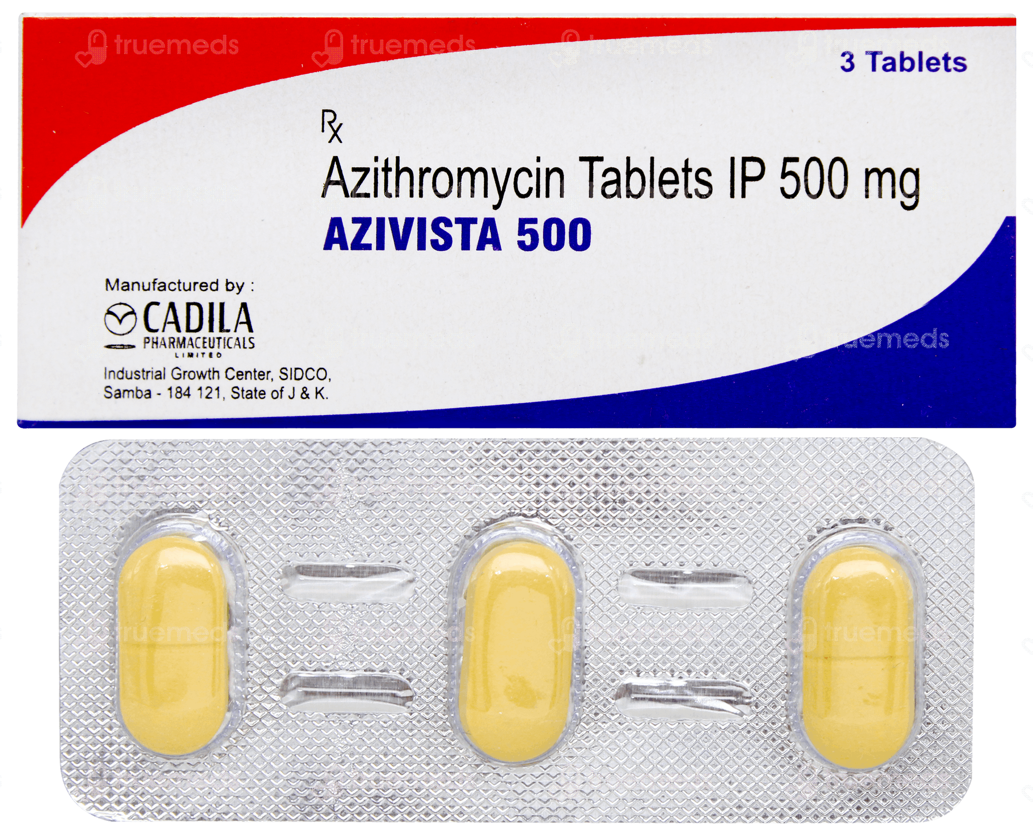 Azivista 500 Mg Tablet 3 - Uses, Side Effects, Dosage, Price | Truemeds