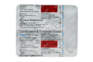 Baycip Tz 500600 Mg Tablet 10 - Uses, Side Effects, Dosage, Price ...