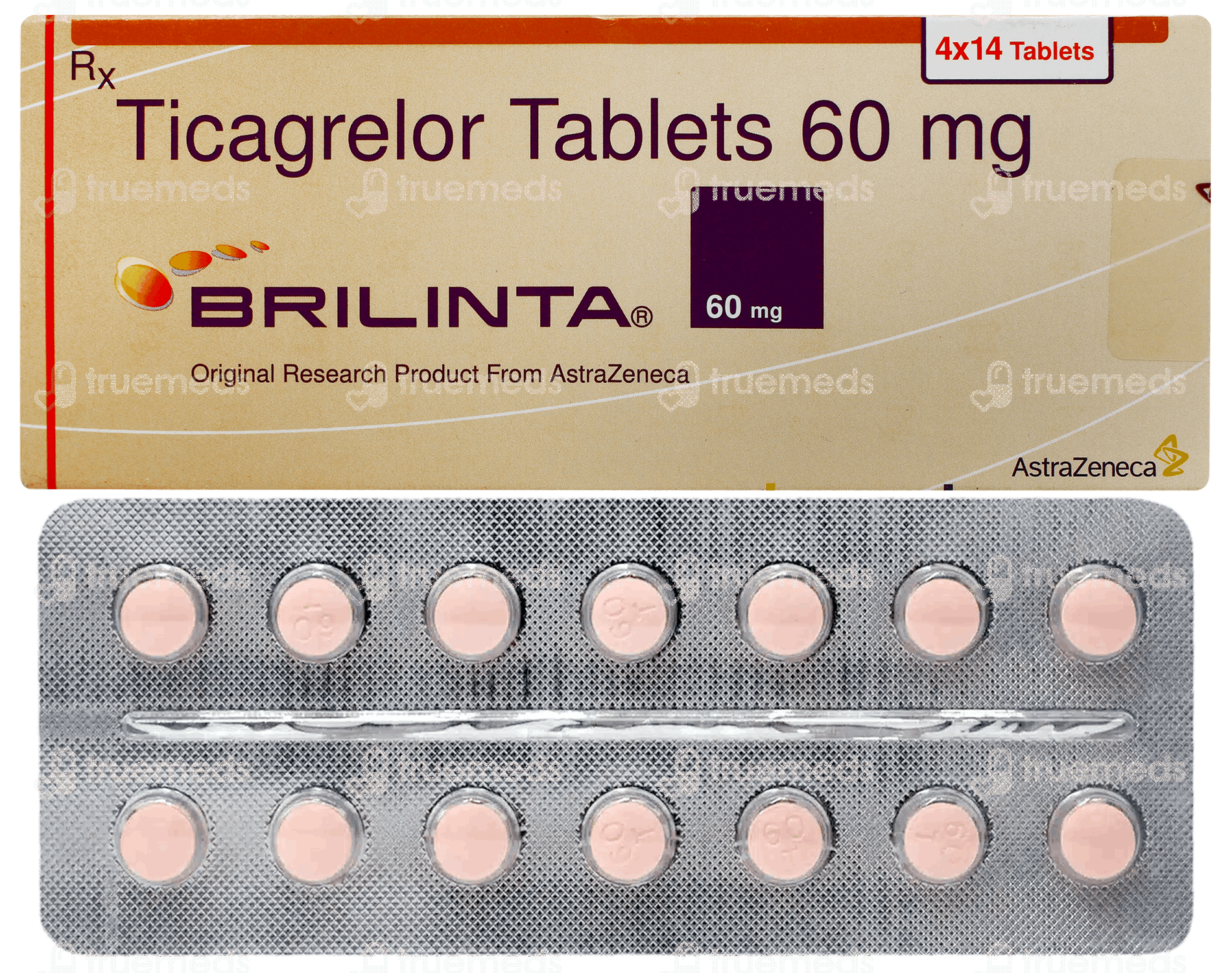 Brilinta 60 MG | Order Brilinta 60 MG Tablet Online at Truemeds