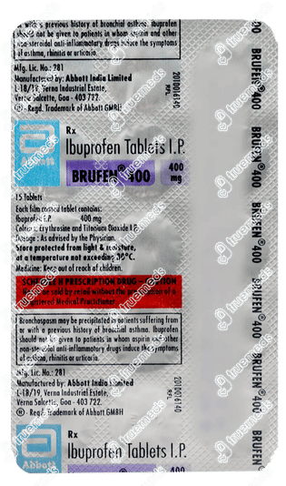 Brufen 400 MG | Order Brufen 400 MG Tablet Online at Truemeds