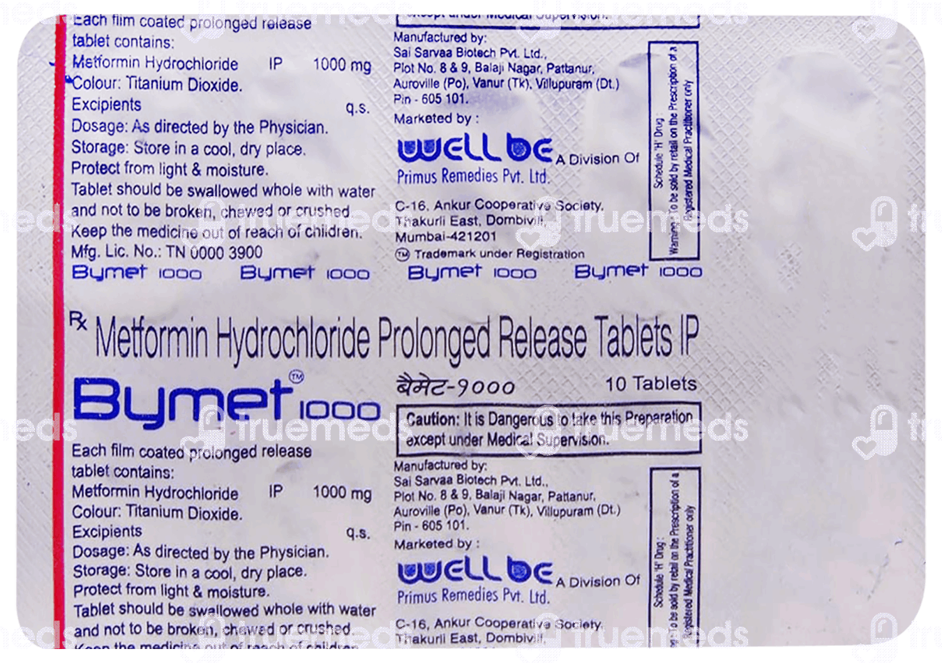 Bymet 1000 Tablet 10: Uses, Side Effects, Price & Substitutes