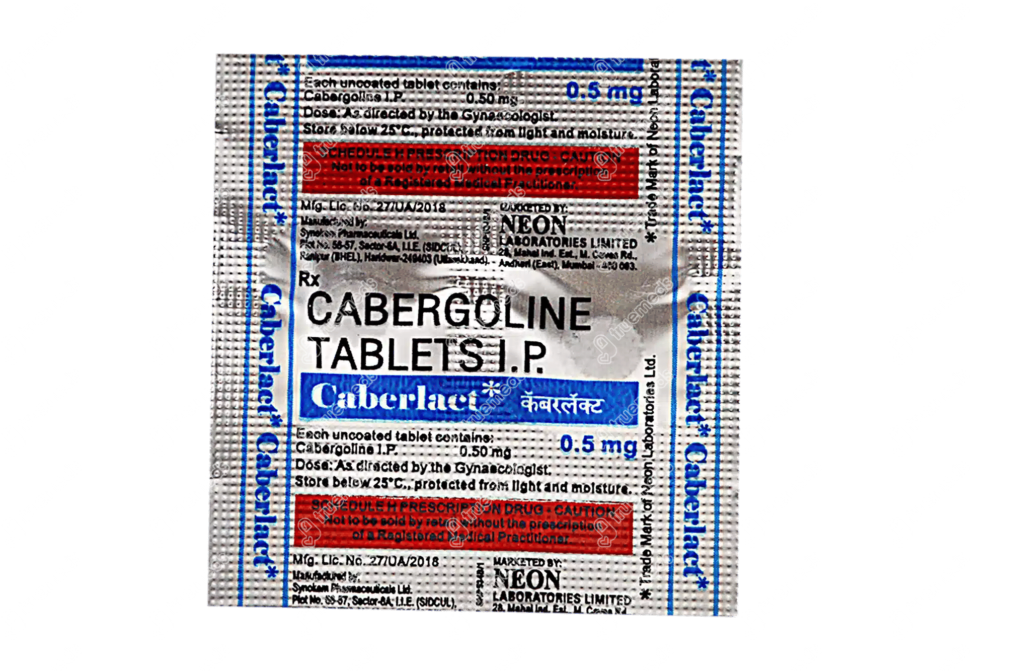 Caberlact 0.5 MG | Order Caberlact 0.5 MG Tablet Online at Truemeds