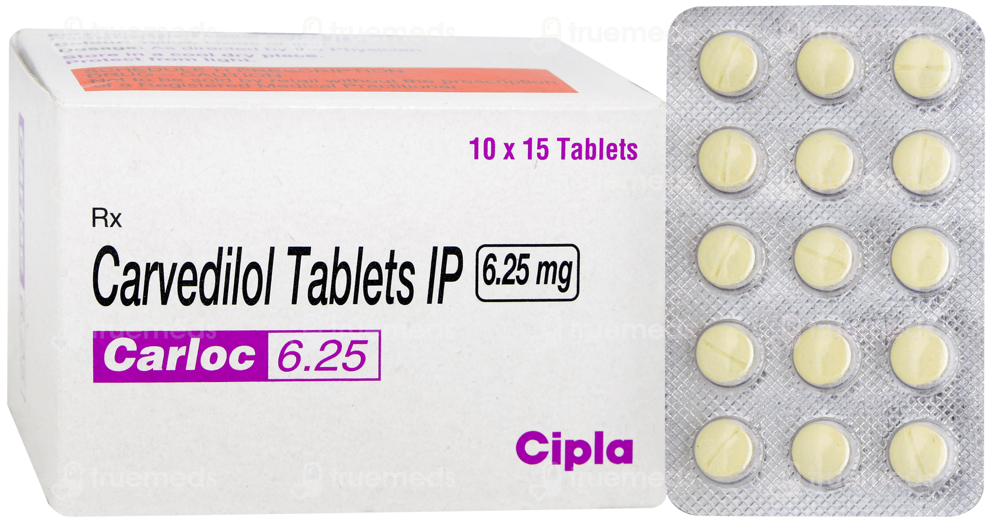 Buy Carloc 6.25 MG Strip Of 15 Tablets Online at Truemeds
