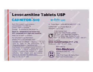 Carnitor 500 MG | Order Carnitor 500 MG Tablet Online at Truemeds