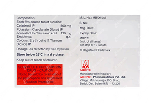 Cefadrox Cv 500125 Mg Tablet 10 - Uses, Side Effects, Dosage, Price ...