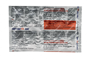 Ceftas Cl 200 Mg500 Mg90 M Tablet 10 - Uses, Side Effects, Dosage ...