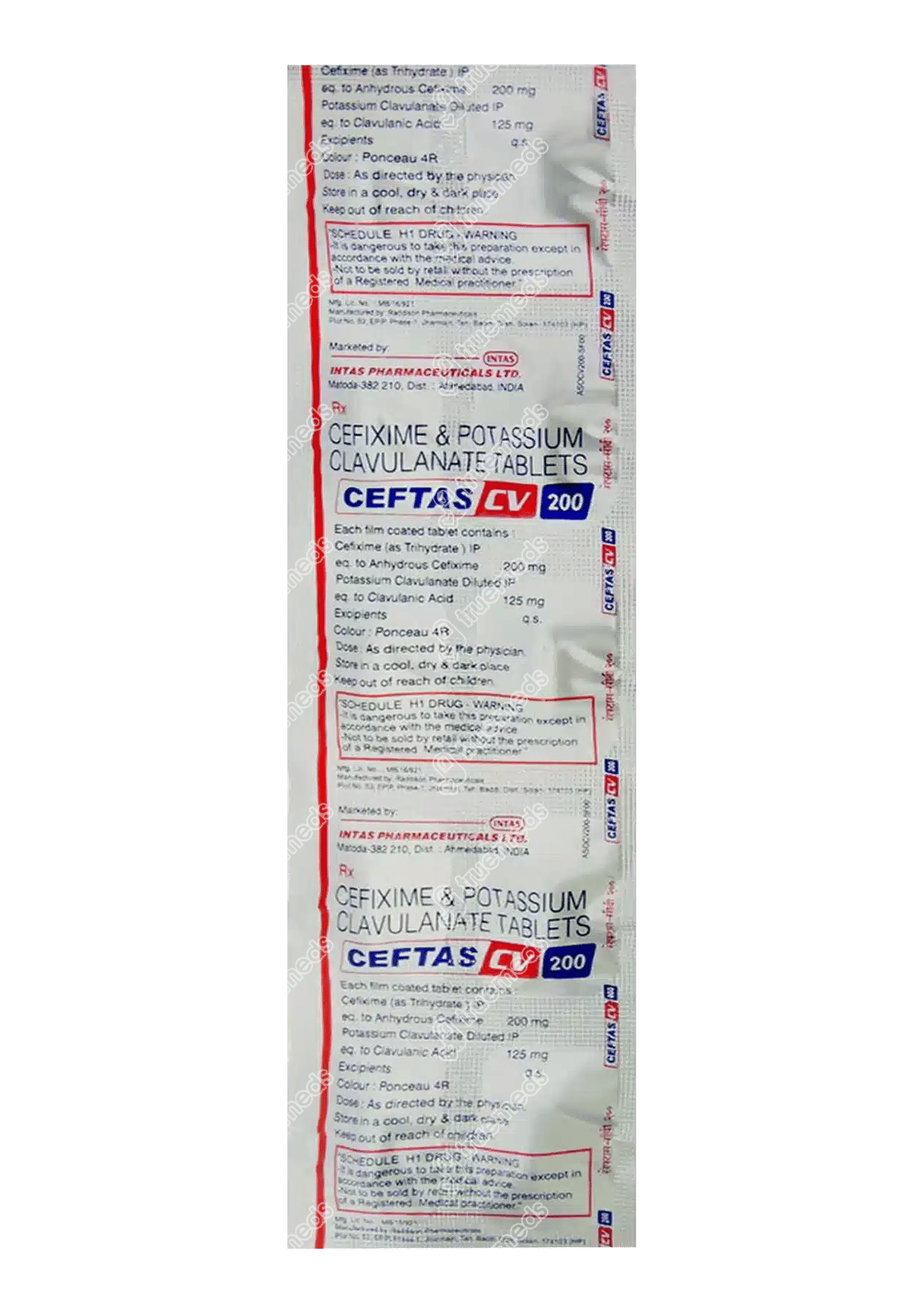 Ceftas Cv 200/125 MG | Order Ceftas Cv 200/125 MG Tablet Online at Truemeds