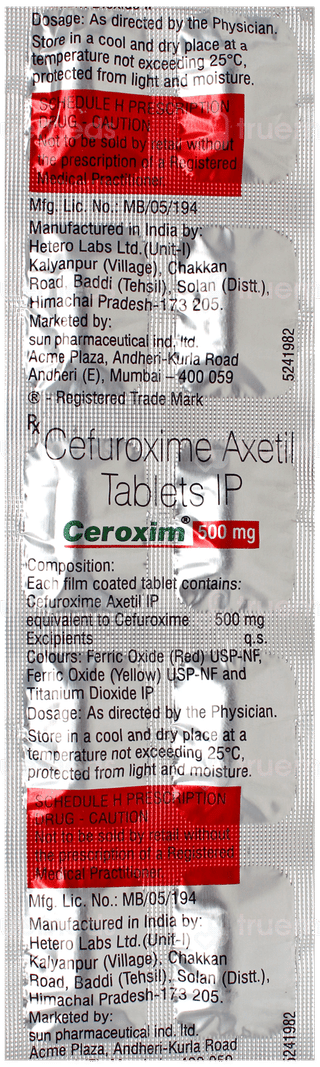 Ceroxim 500Mg Tablet: Uses, Side Effects, Price & Substitutes