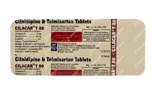 Cilacar T 10/80 MG | Order Cilacar T 10/80 MG Tablet Online at Truemeds