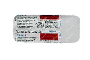 Cildip 5 Mg Tablet 10 - Uses, Side Effects, Dosage, Price | Truemeds