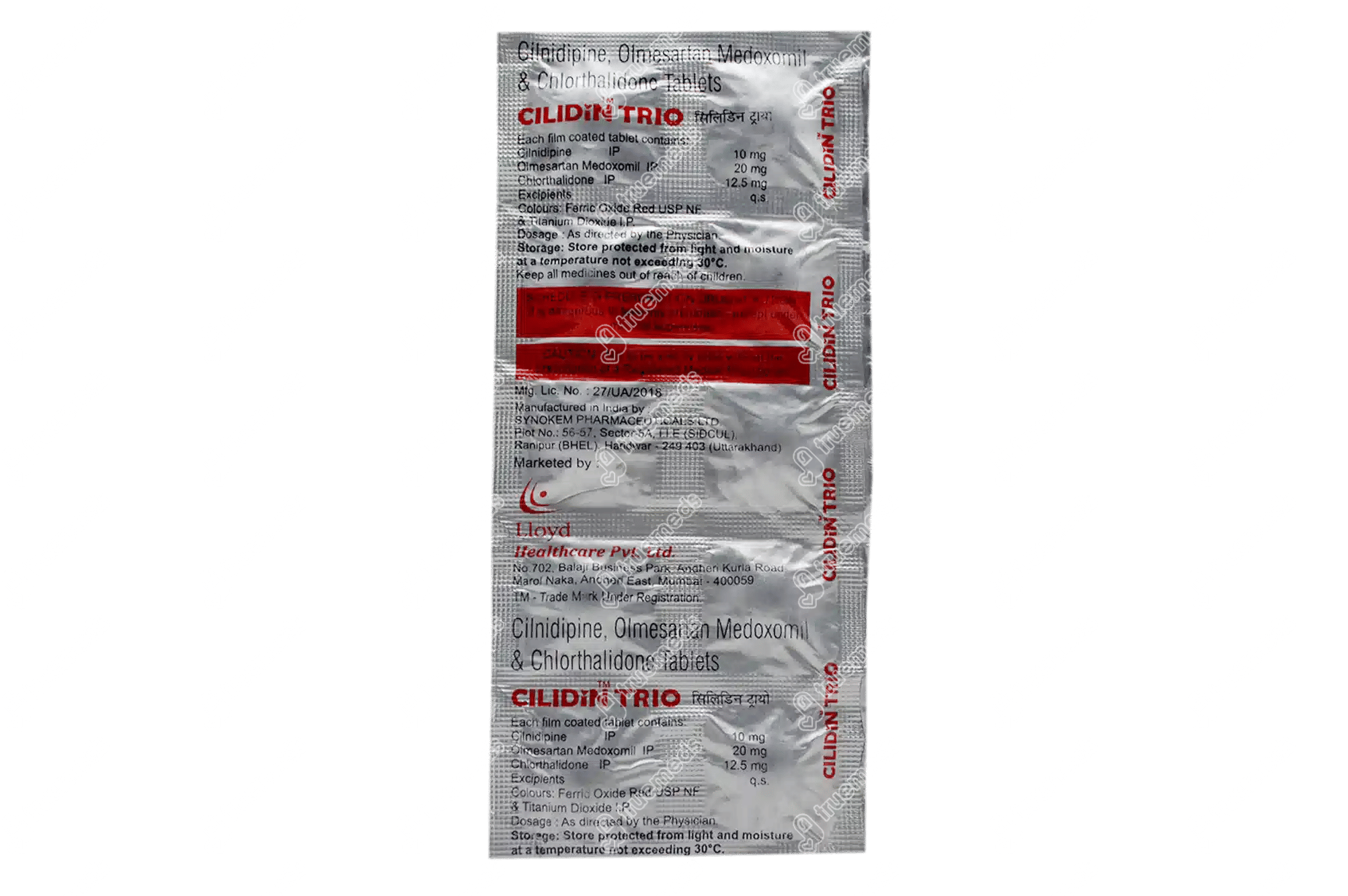 Cilidin Trio 20/10/12.5 MG | Order Cilidin Trio 20/10/12.5 MG Tablet ...