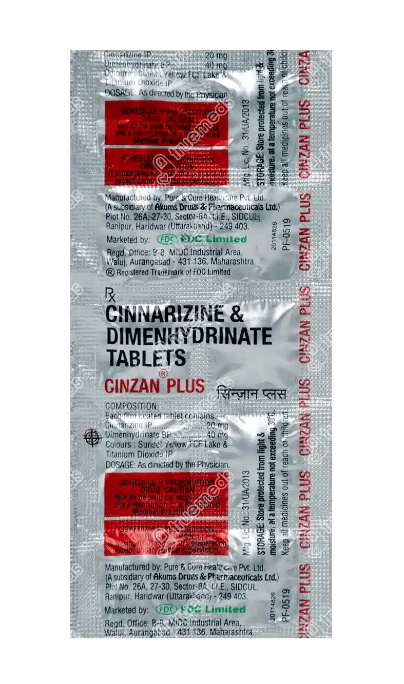 Cinzan Plus | Order Cinzan Plus Tablet Online at Truemeds