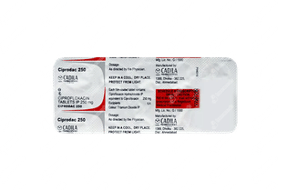 Ciprodac 250 Mg Tablet 10 - Uses, Side Effects, Dosage, Price | Truemeds