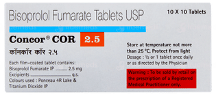 Concor Cor 25 Mg Tablet 10 - Uses, Side Effects, Dosage, Price | Truemeds