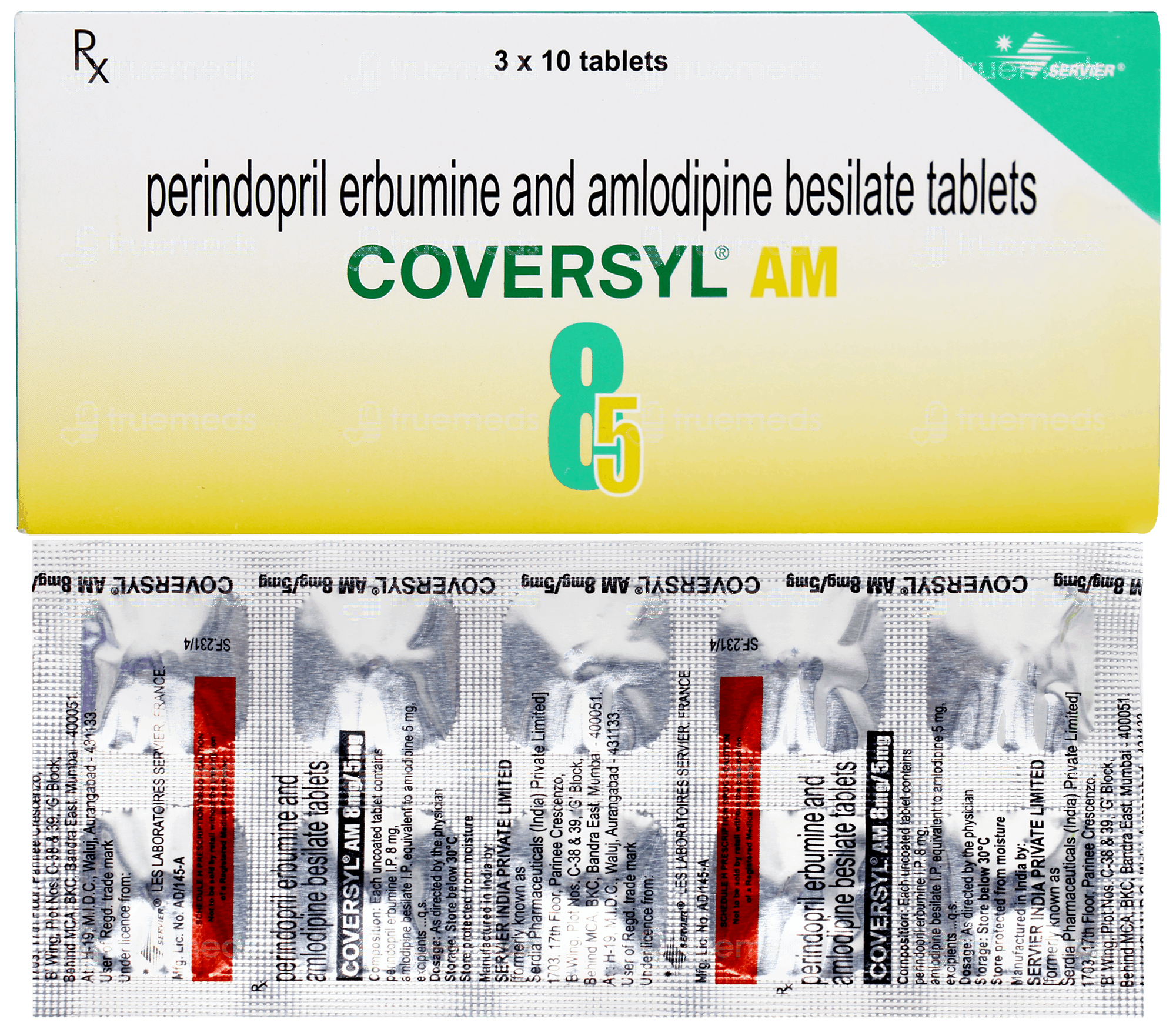 Coversyl Am 5/8 MG | Order COVERSYL AM 5/8 MG Tablet 10 Online at Truemeds