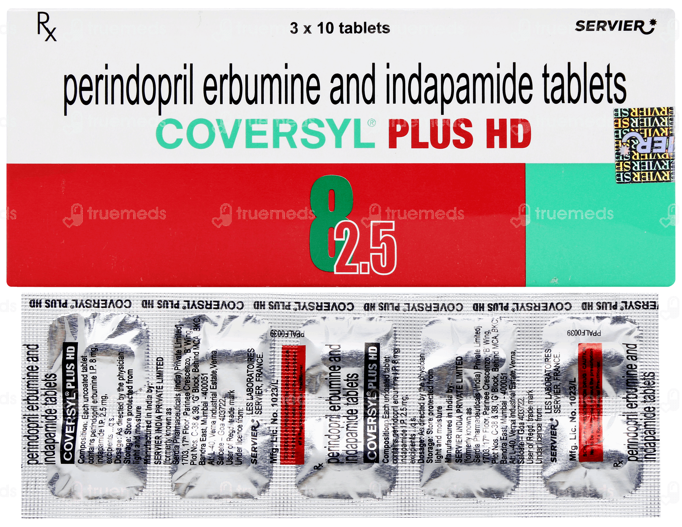 Coversyl Plus Hd 8/2.5 MG | Order Coversyl Plus Hd 8/2.5 MG Tablet Online at Truemeds