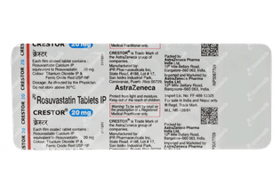 Crestor 20 Mg Tablet 10 - Uses, Side Effects, Dosage, Price | Truemeds