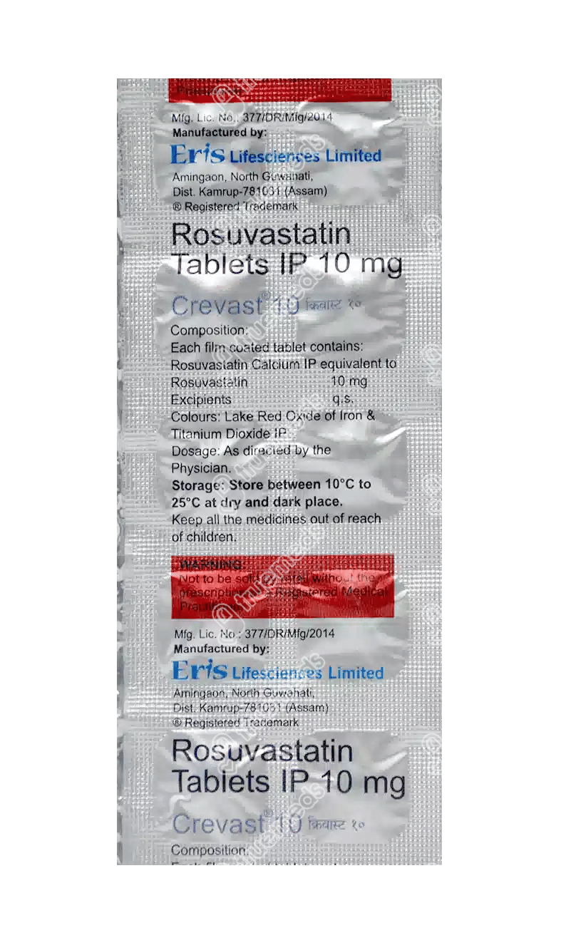Crevast 10 Tablet 10: Uses, Side Effects, Price & Substitutes