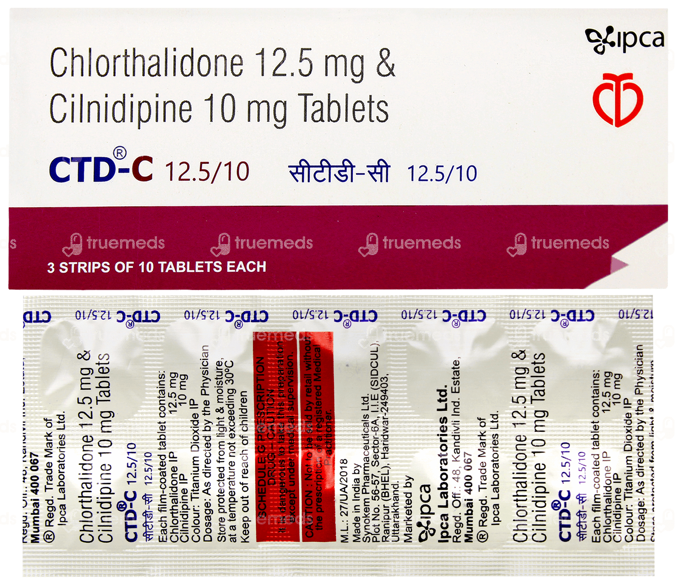 Ctd C 10/12.5 MG | Order Ctd C 10/12.5 MG Tablet Online at Truemeds