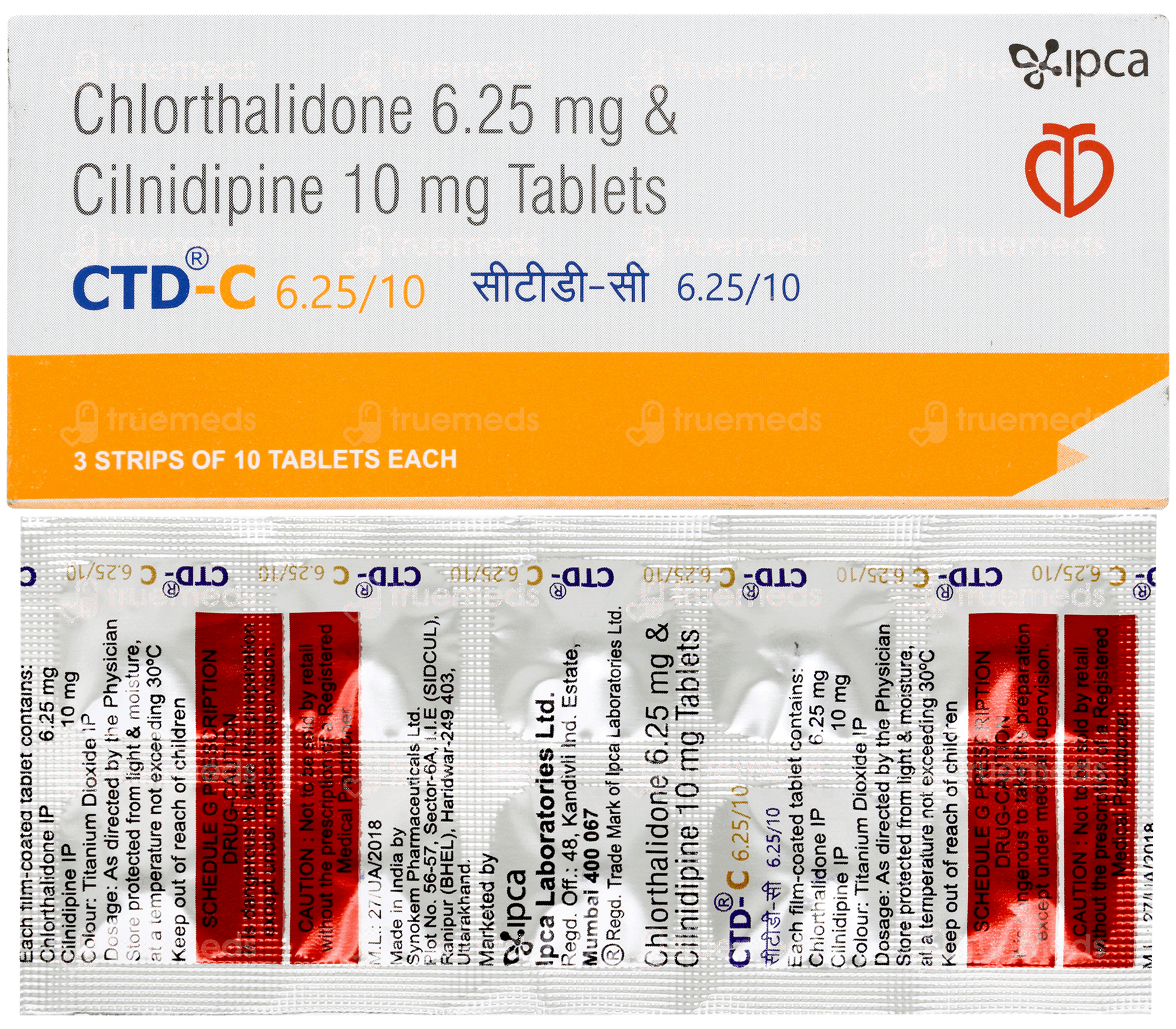 Ctd C 10/6.25 MG | Order Ctd C 10/6.25 MG Tablet Online at Truemeds