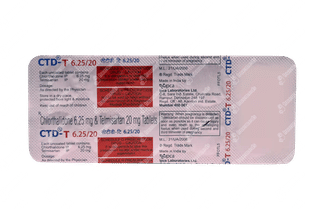 CTD-T 20/6.25 MG Tablet 10 | Order Ctd T 20/6.25 MG Online at Truemeds