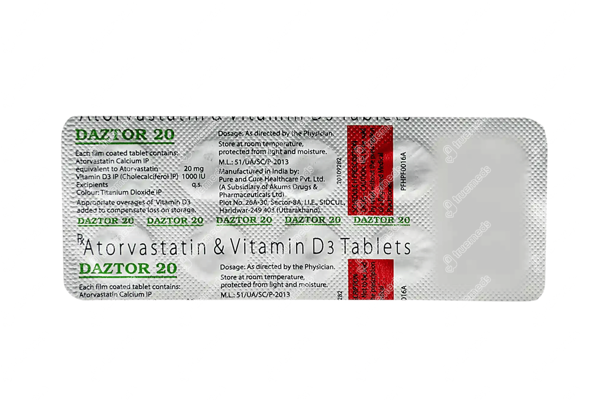 Daztor 20 Mg/1000iu | Order Daztor 20 Mg/1000iu Tablet Online at Truemeds