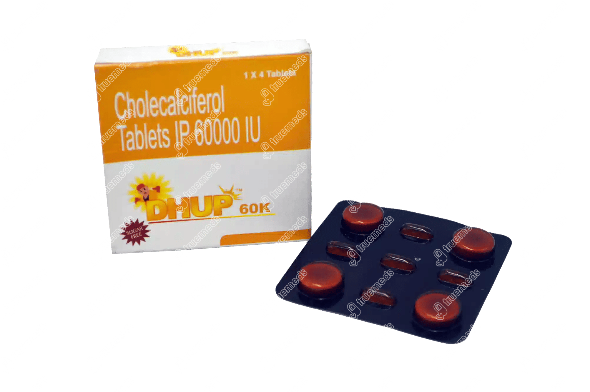 Dhup 60k Sugar Free Chewable Tablet 4: Uses, Side Effects, Price ...