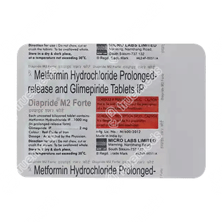 Diapride M Forte 2/1000 Mg Tablet Pr 10: Uses, Side Effects, Price ...