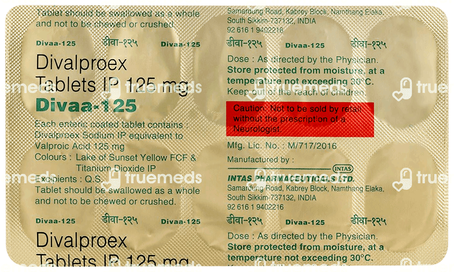 Divaa 125 Tablet 10: Uses, Side Effects, Price & Substitutes