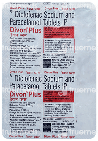 Divon Plus 50/325 MG | Order Divon Plus 50/325 MG Tablet Online at Truemeds