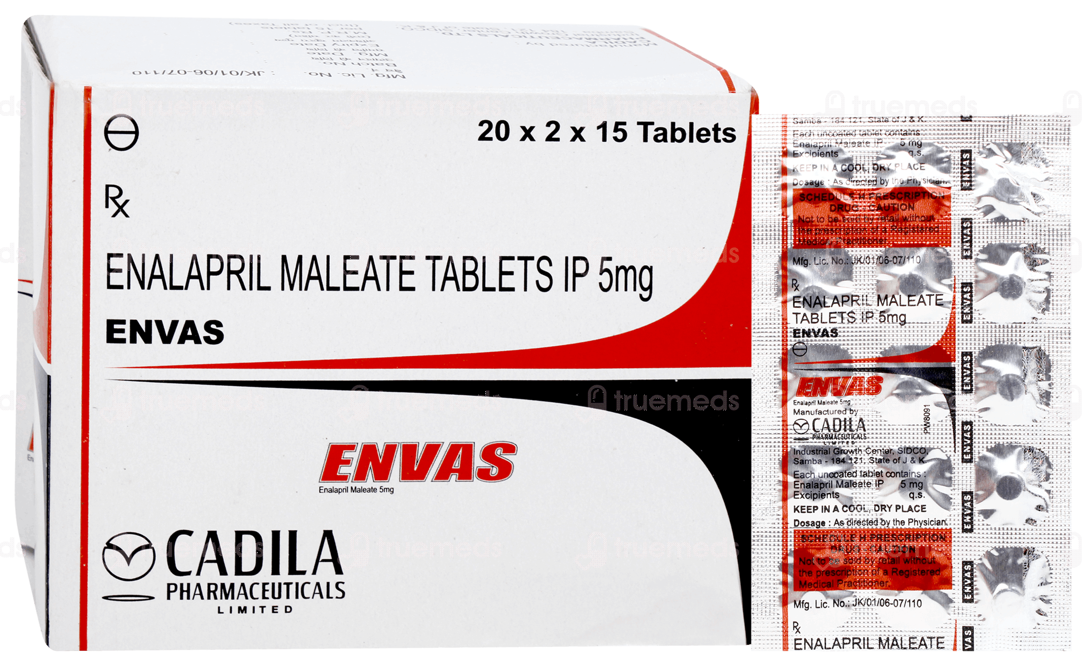 Envas 5 Mg Tablet 15 - Uses, Side Effects, Dosage, Price | Truemeds