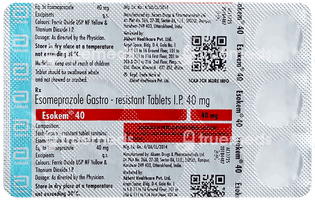 Esokem 40 Mg Tablet 15 - Uses, Side Effects, Dosage, Price | Truemeds