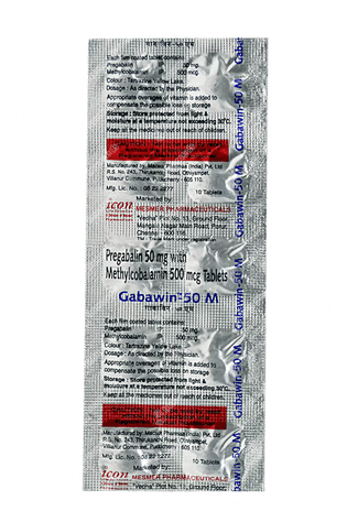 Gabawin 50 M Tablet 10: Uses, Side Effects, Price & Substitutes