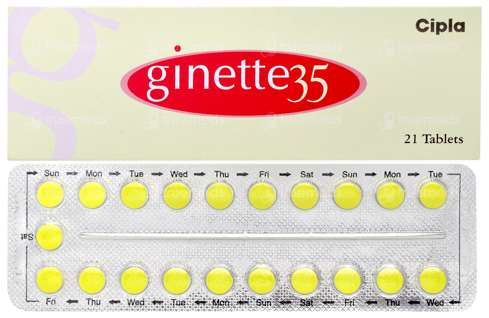 Ginette 35 Tablet 21 - Uses, Side Effects, Dosage, Price | Truemeds