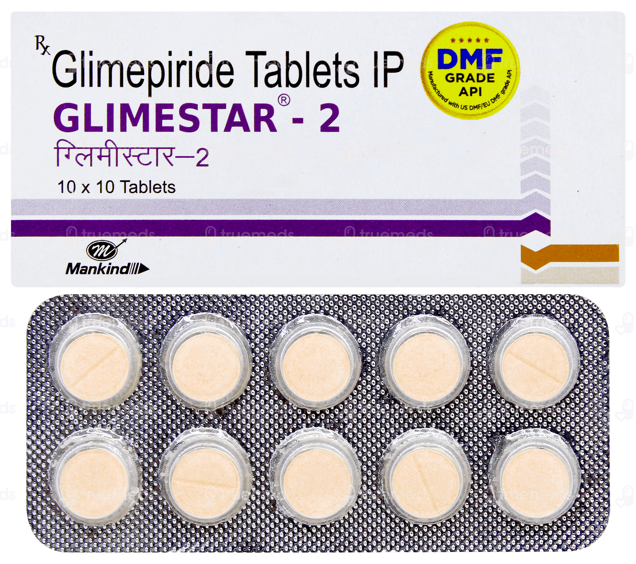 Glimestar 2 Mg Tablet 10 - Uses, Side Effects, Dosage, Price | Truemeds