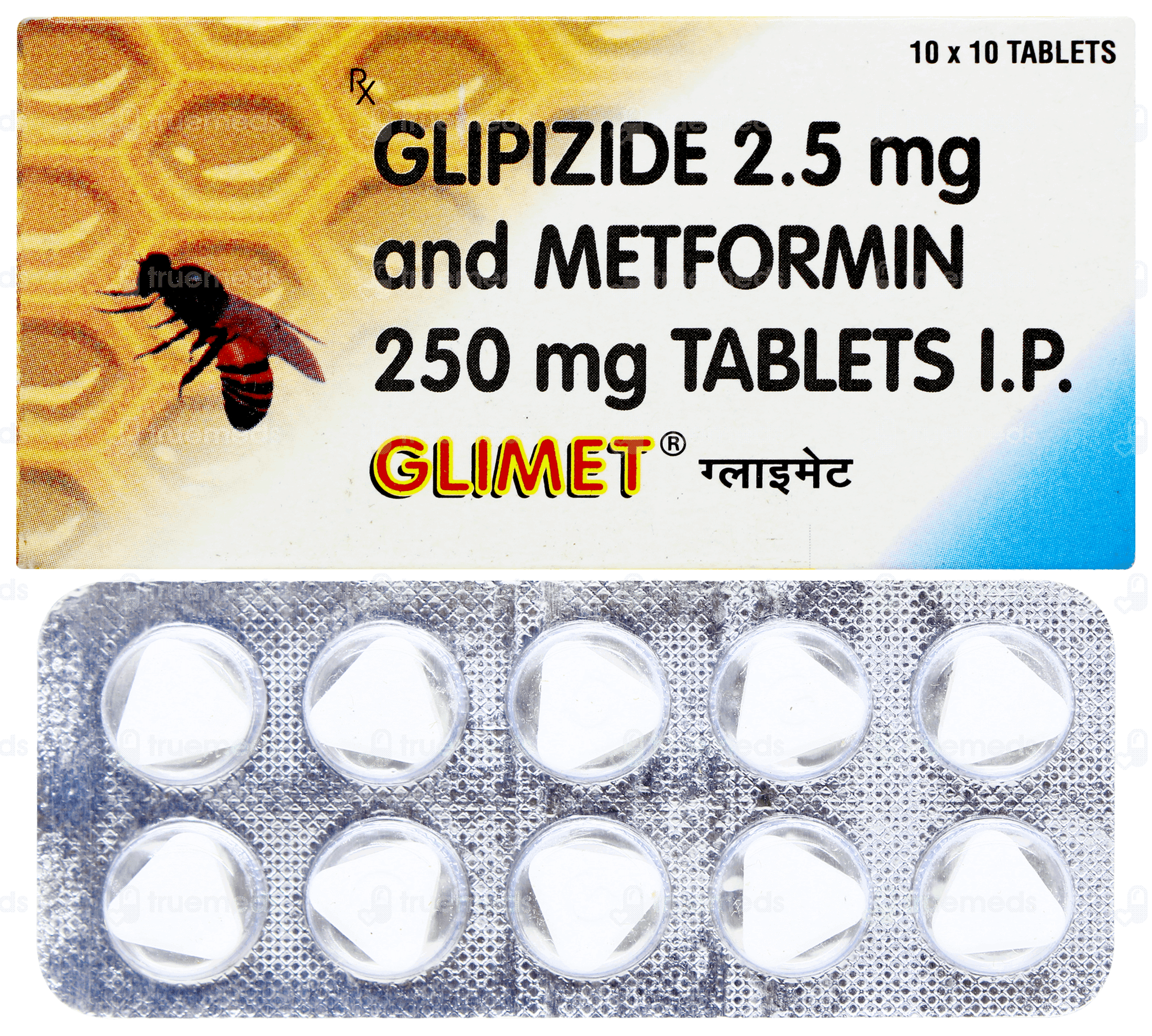 Glimet 2.5/250 MG | Order Glimet 2.5/250 MG Tablet Online at Truemeds