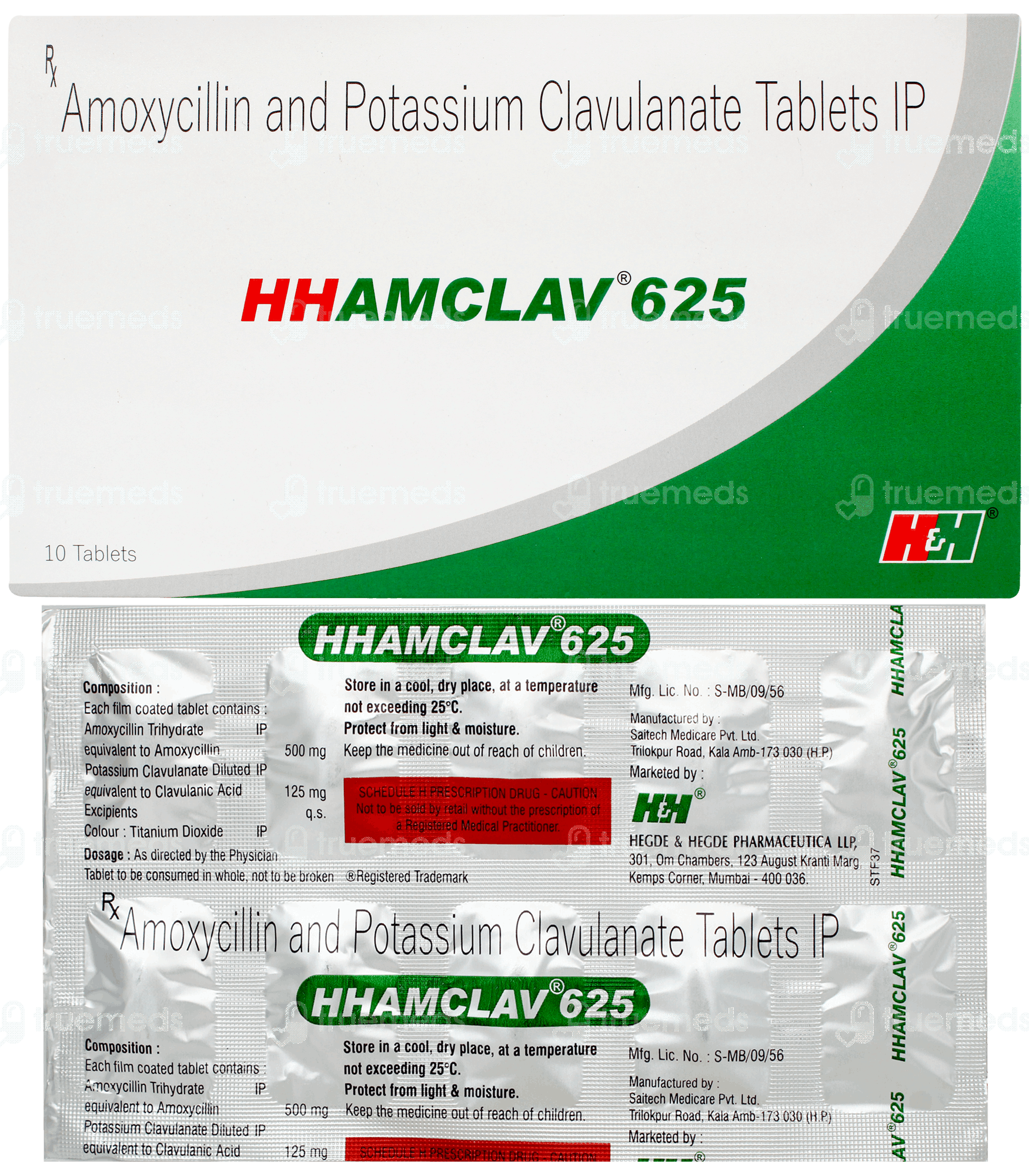 Hhamclav 500125 Mg Tablet 10 - Uses, Side Effects, Dosage, Price | Truemeds