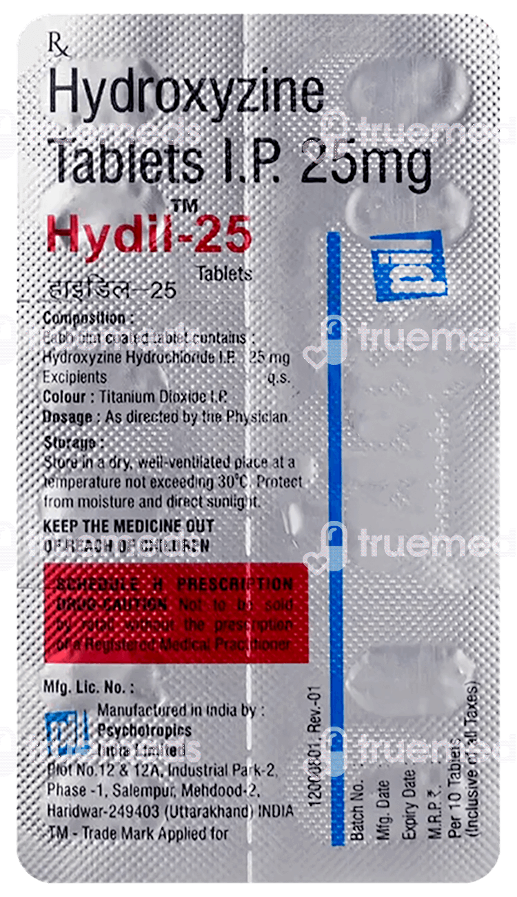 Hydil 25 MG | Order Hydil 25 MG Tablet Online at Truemeds