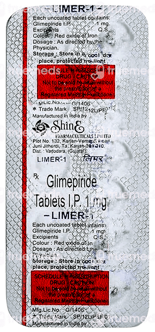 Limer 1 Mg Tablet 10 - Uses, Side Effects, Dosage, Price | Truemeds