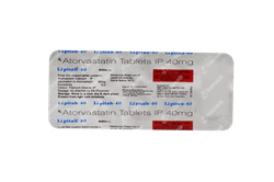 Lipitab 40 MG Tablet 10 - Uses, Side Effects, Dosage, Price | Truemeds