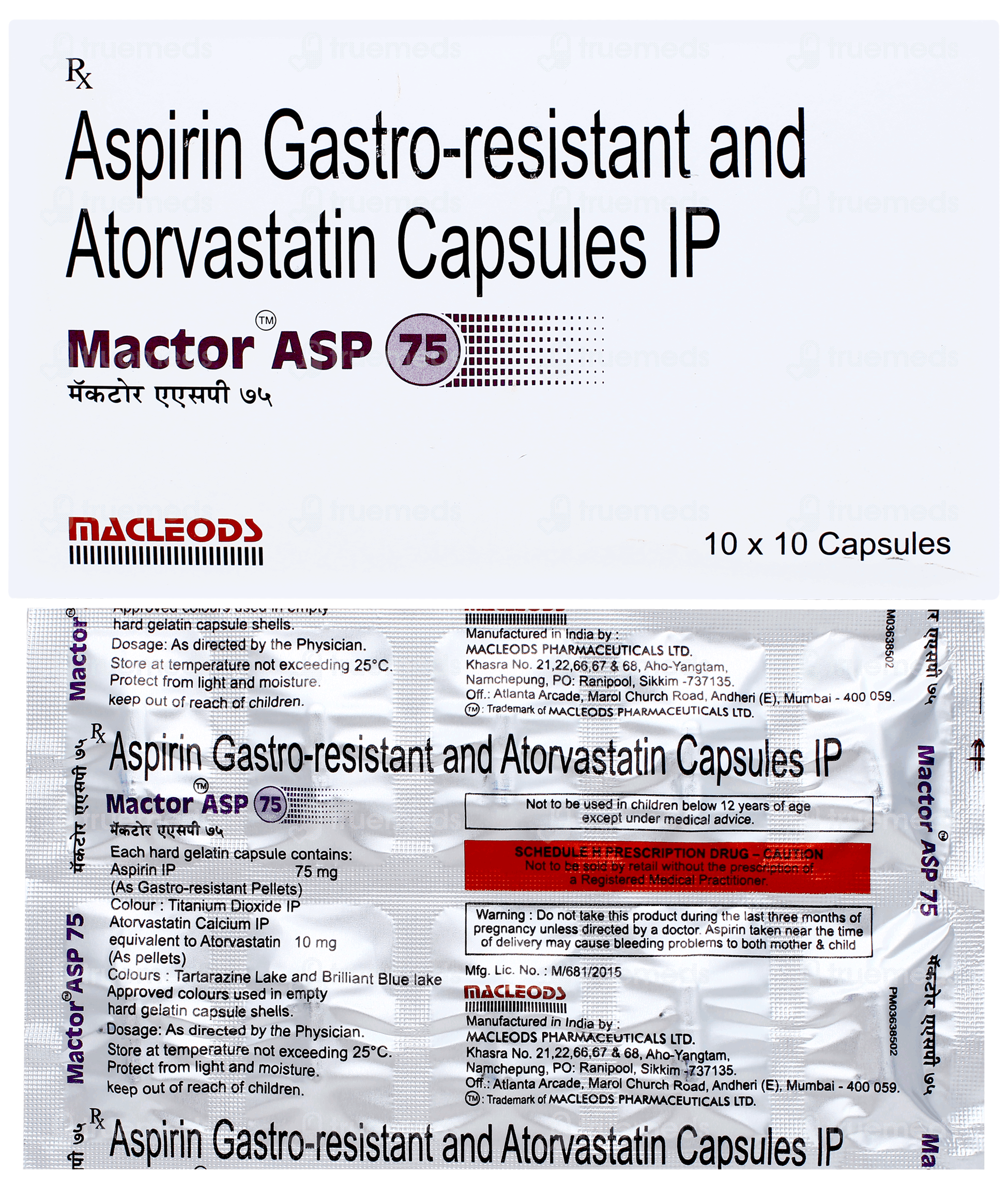 Mactor Asp 10/75 MG | Order Mactor Asp 10/75 MG Capsule Online at Truemeds