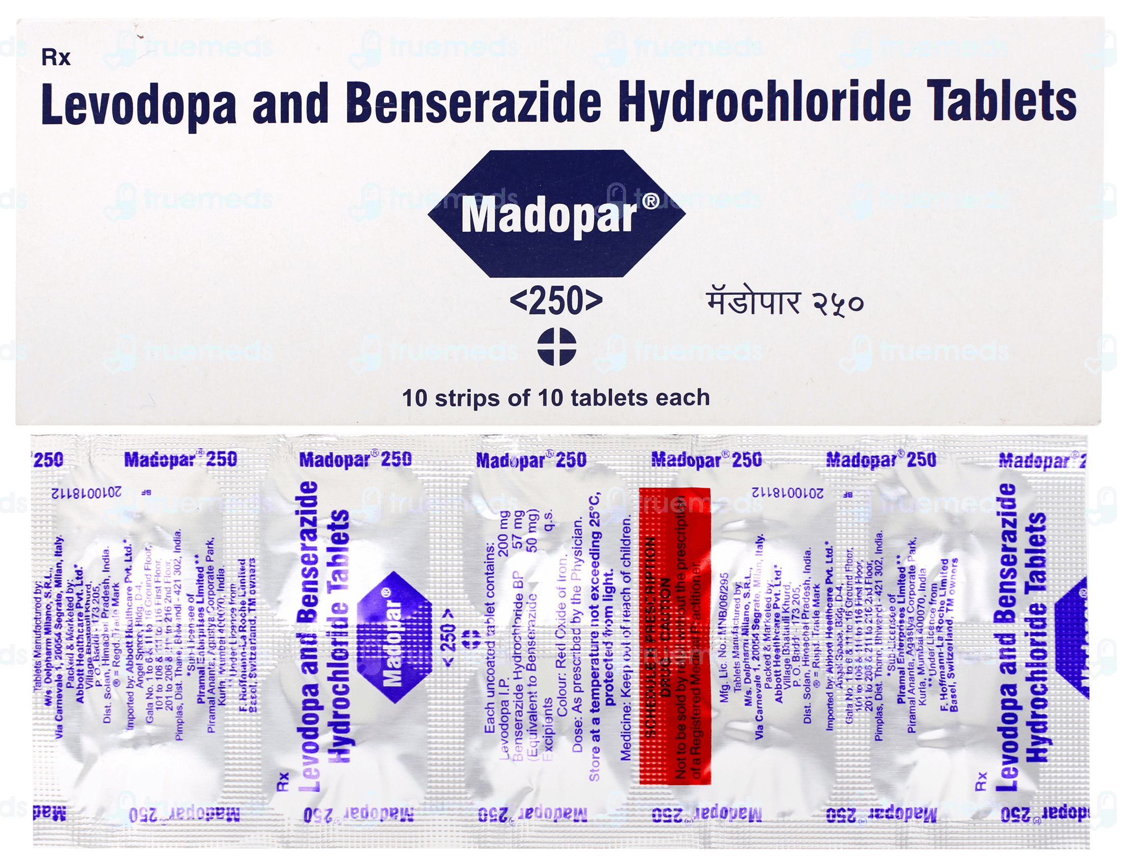 Madopar 20050 Mg Tablet 10 - Uses, Side Effects, Dosage, Price | Truemeds