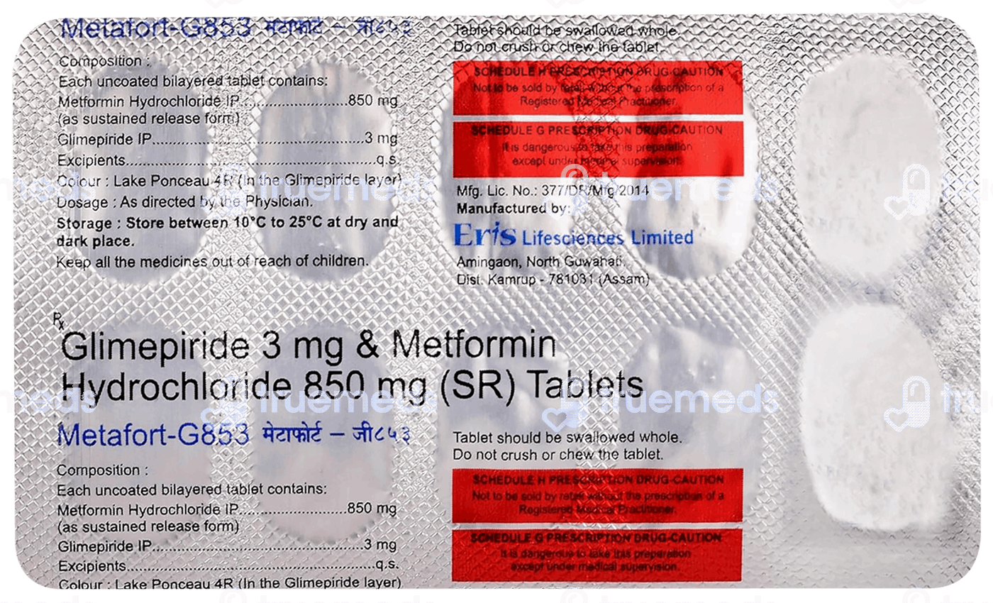 Metafort G853 Tablet: Uses, Side Effects, Price & Substitutes
